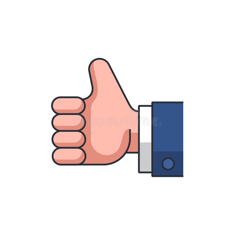 Colored Thin Icon of Like Hand Vector Illustration Stock Vector ...