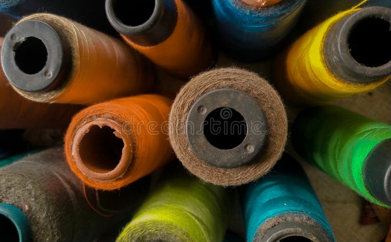 Colored Thread Close Up, Group of Sewing Thread, Stock Image - Image of ...