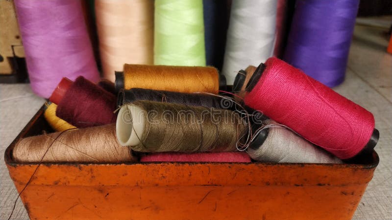 Colored Thread Close Up, Group of Sewing Thread, Stock Image - Image of ...