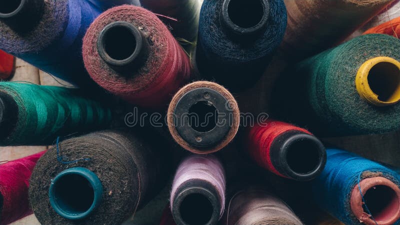 Colored Thread Close Up, Group of Sewing Thread, Stock Photo - Image of ...