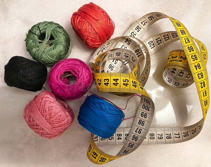 Colored Thread and Meter stock photo. Image of material - 282235144