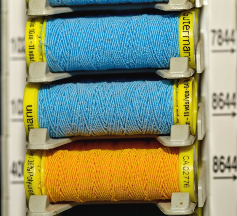 Colored Threads on the Coils Stock Image - Image of colored, overlock ...