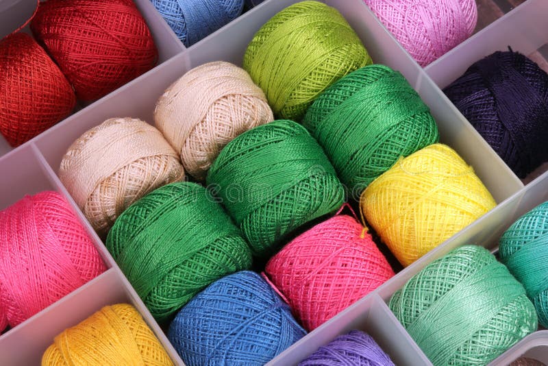 Colored Threads for Embroidery Stock Image - Image of tailoring, green ...