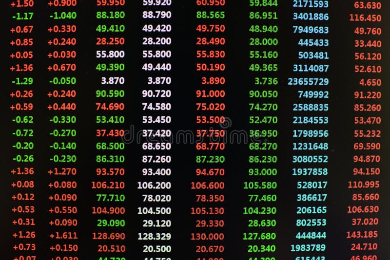 Colored Ticker Board on Black Stock Image - Image of calculation ...