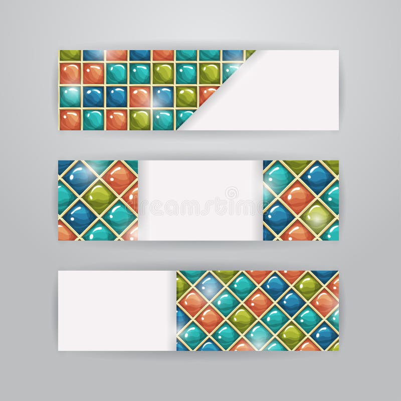 Colored tiles banners stock vector. Illustration of card - 64985967