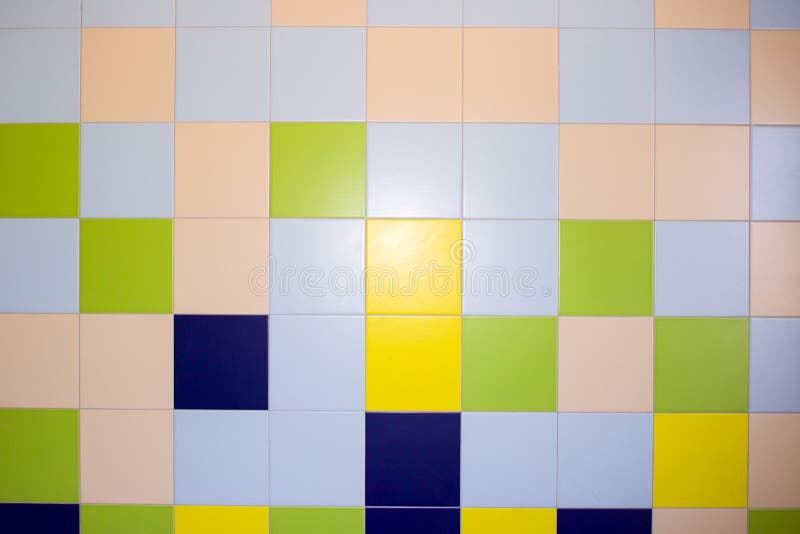Colored tiles on the wall stock photo. Image of paint - 163730616
