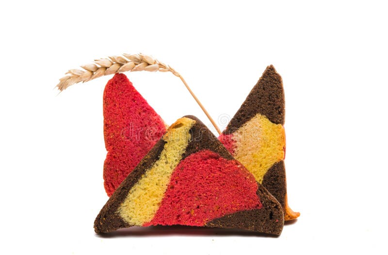 Colored toasts isolated stock image. Image of bread - 114199867
