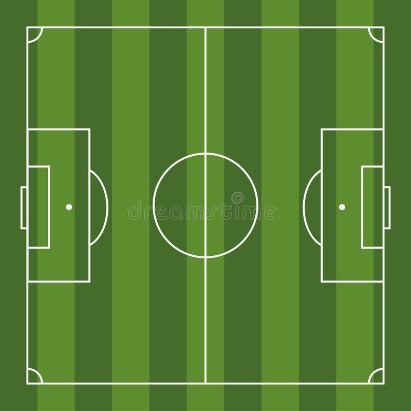 Colored Top View of a Soccer Field Vector Stock Vector - Illustration ...
