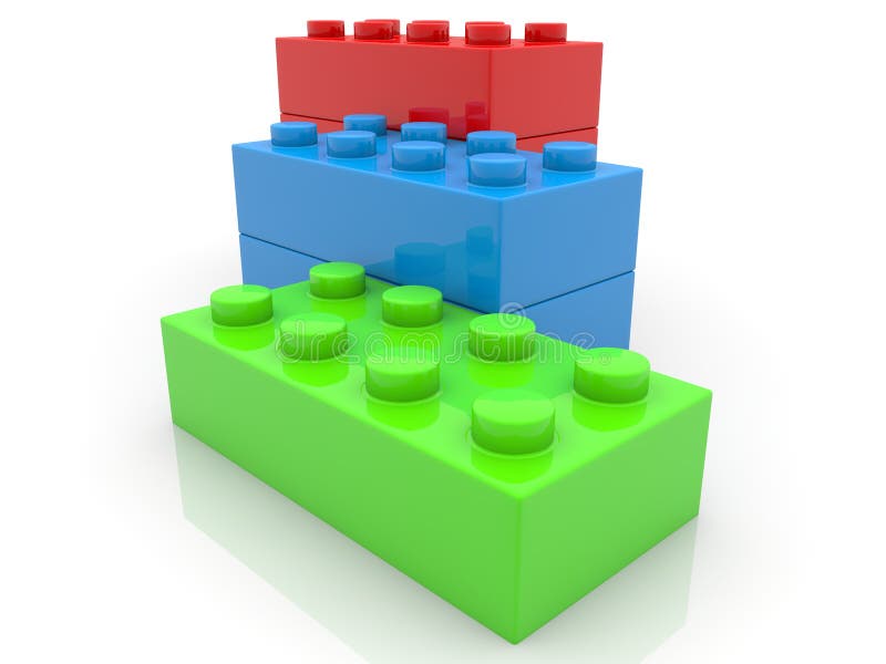 Colored Toy Bricks Assembled in the Form of a Step Stock Illustration ...