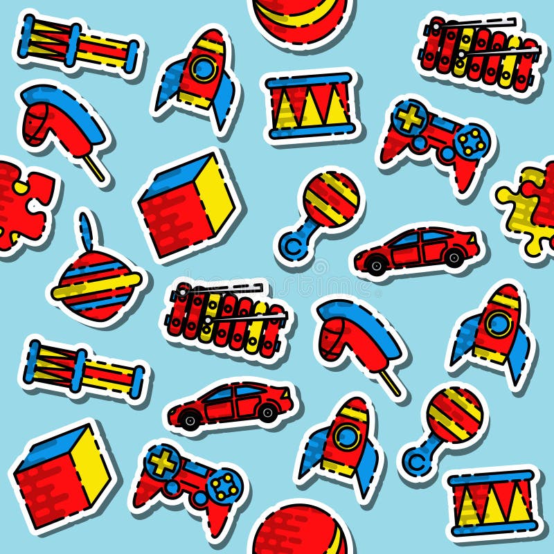 Colored toys pattern stock vector. Illustration of color - 79235626
