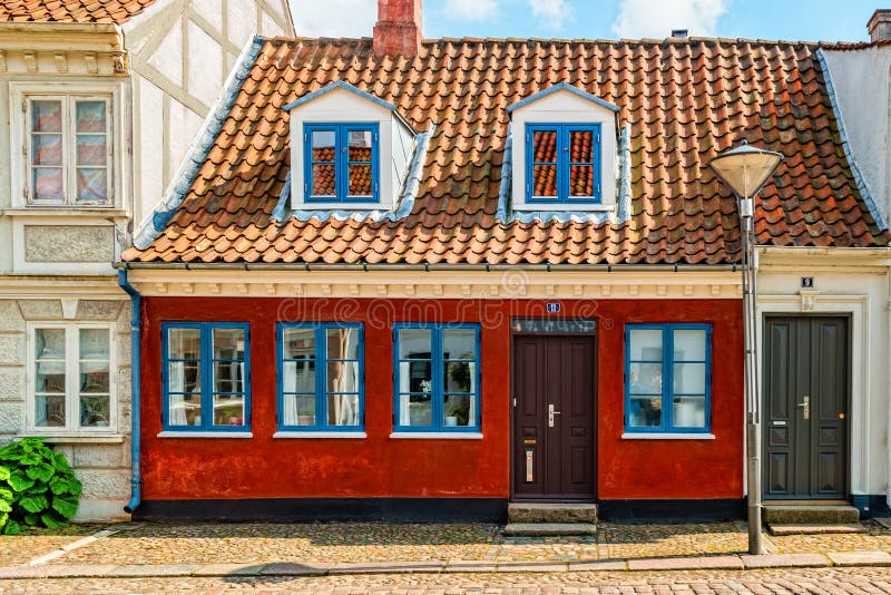 Colored Traditional Houses in Old Town of Odense, Denmark Stock Photo ...