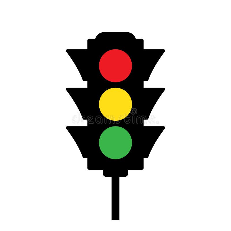 Colored Traffic Light Icon. Vector Stock Illustration - Illustration of ...