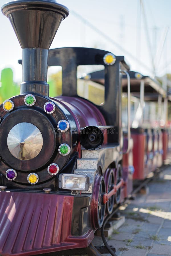 Colored train stock photo. Image of park, colors, lonely - 59546308