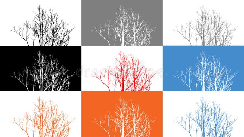 8 Colored tree branches stock illustration. Illustration of grunge ...