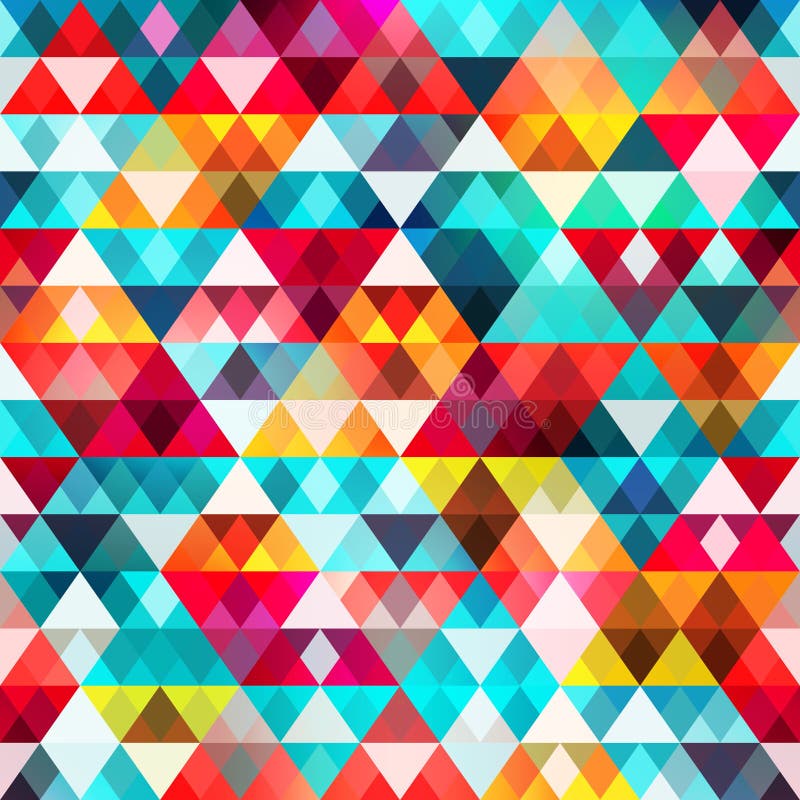 Colored Triangle Seamless Pattern Stock Vector - Illustration of ...