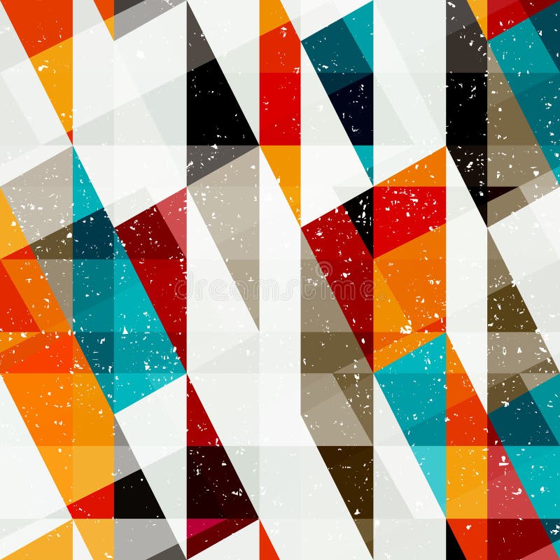 Colored Triangle Seamless Pattern with Blot Effect Stock Vector ...