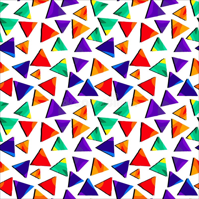 Colorful Triangles - Seamless Pattern Stock Photo - Image of rainbow ...