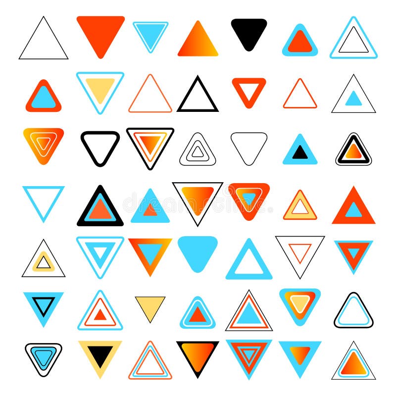 Colored Triangles. Set of Design Elements Stock Vector - Illustration ...