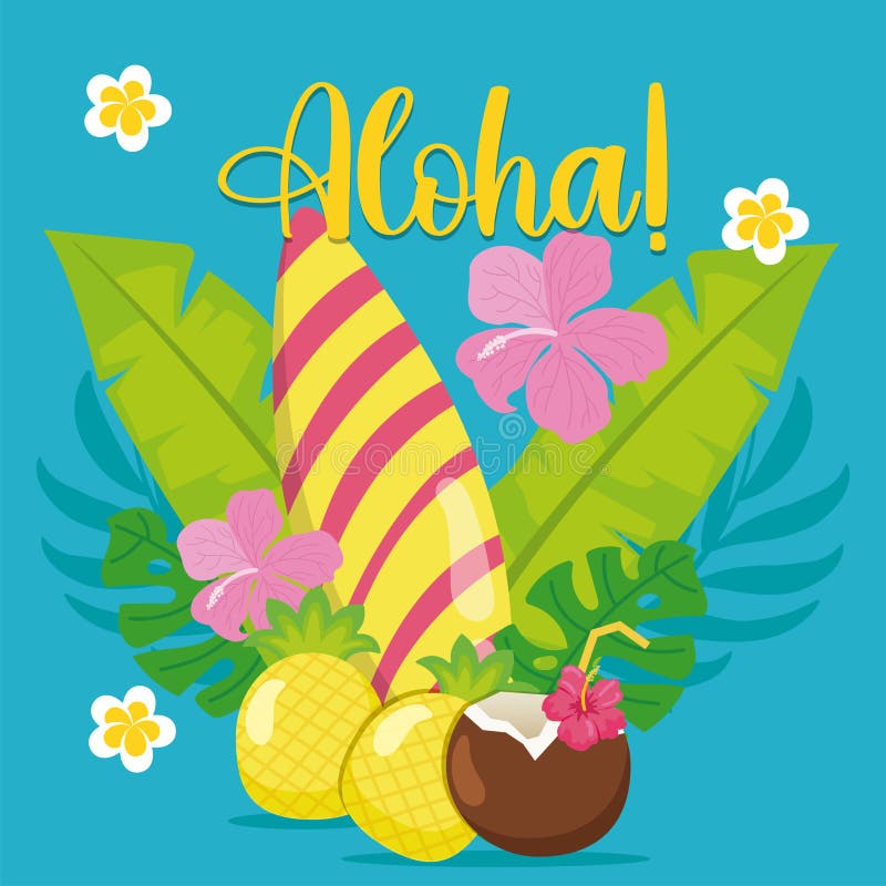 Colored Tropical Hawaii Background Vector Stock Vector - Illustration ...