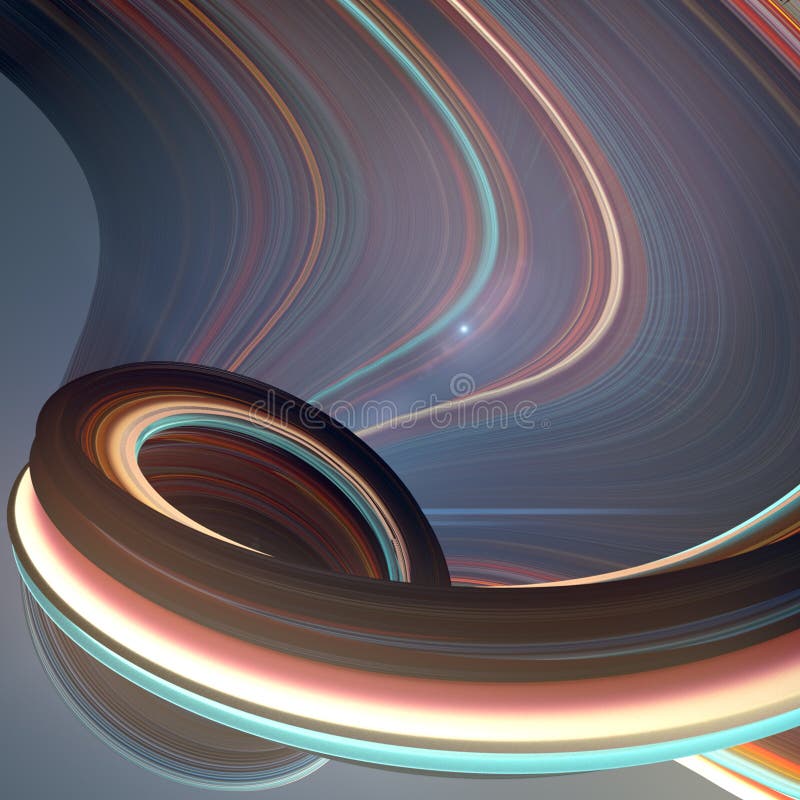 Colored Twisted Shape. Computer Generated Abstract Geometric 3D Render ...