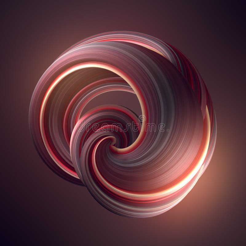 Colored Twisted Shape. Computer Generated Abstract Geometric 3D Render ...