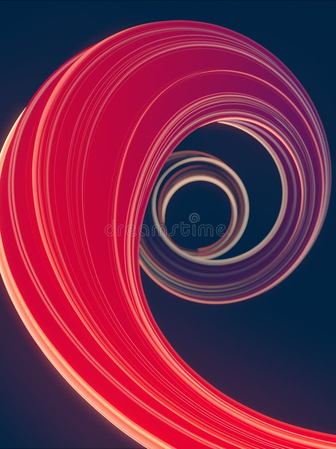 Colored Twisted Shape. Computer Generated Abstract Geometric 3D Render ...