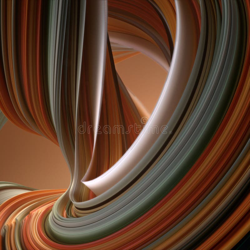 Colored Twisted Shape. Computer Generated Abstract Geometric 3D Render ...