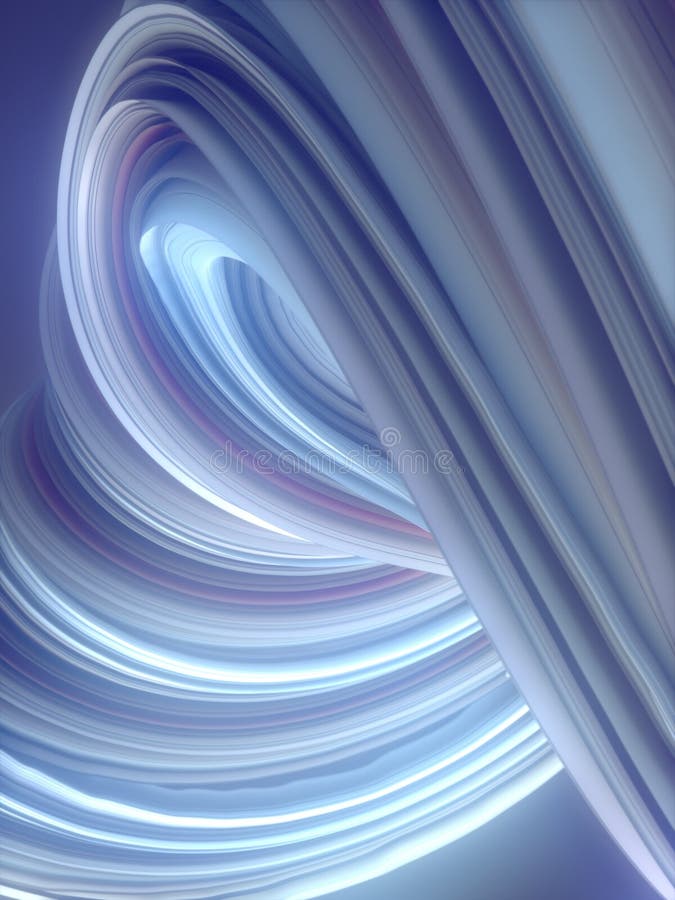 Colored Twisted Shape. Computer Generated Abstract Geometric 3D Render ...