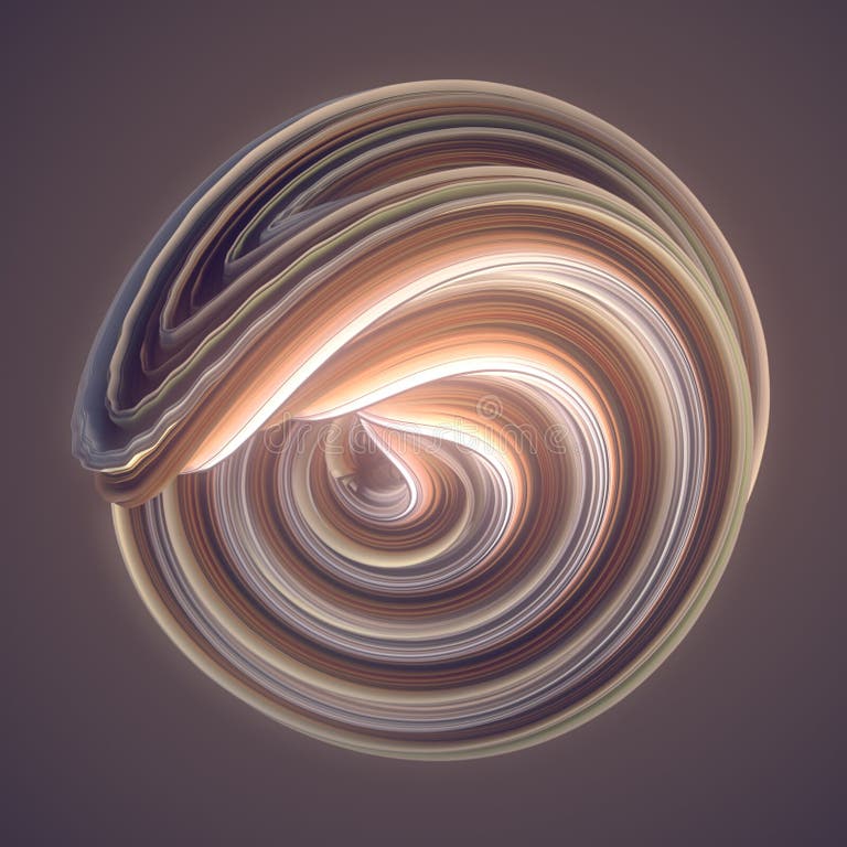 Colored Twisted Shape. Computer Generated Abstract Geometric 3D Render ...