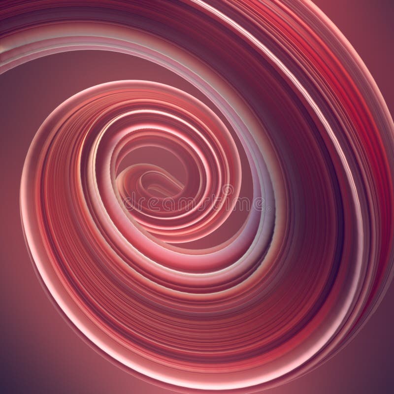 Colored Twisted Shape. Computer Generated Abstract Geometric 3D Render ...