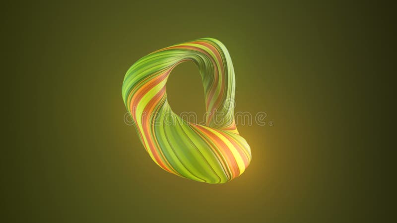 Colored Twisted Shape. Computer Generated Abstract Geometric 3D Render ...