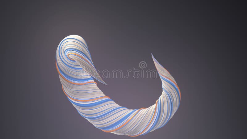 Colored Twisted Shape. Computer Generated Abstract Geometric 3D Render ...