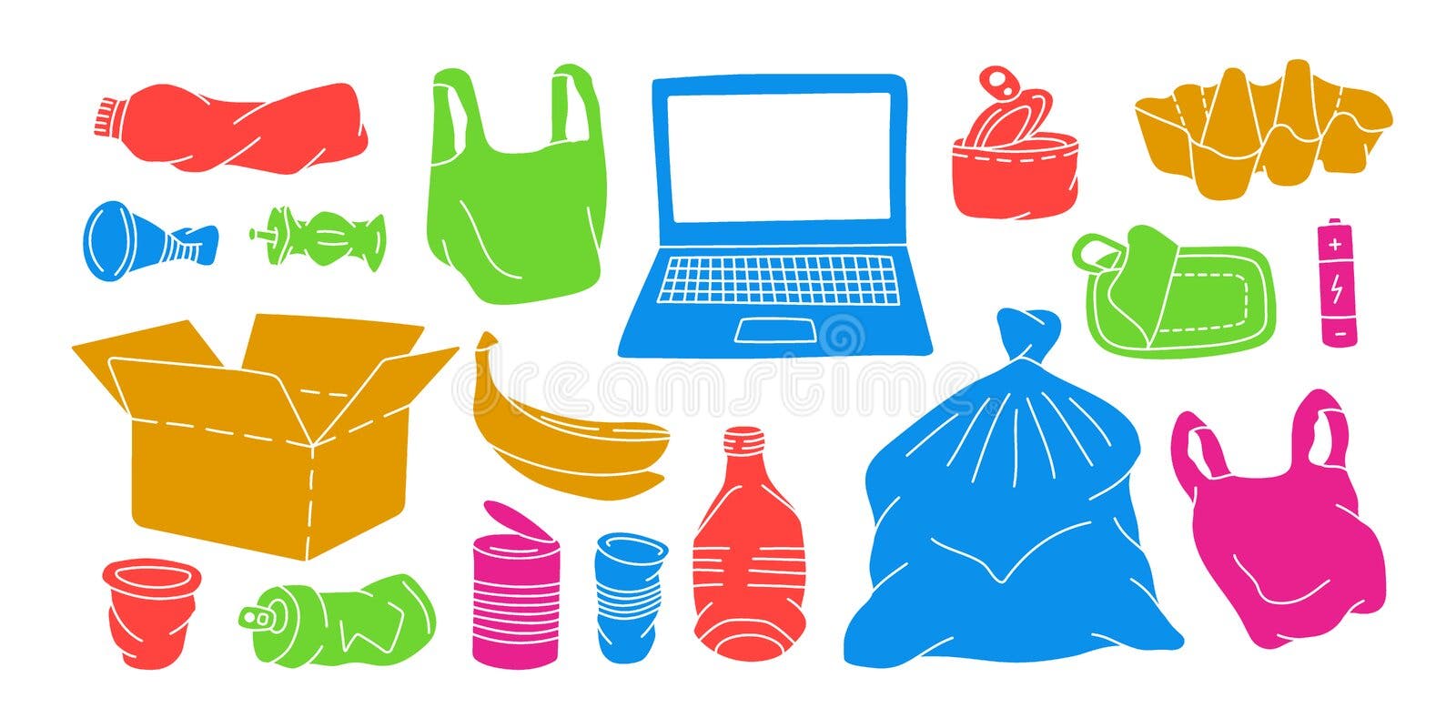 Unsorted Garbage Urban Pollution Recycling Problem Stock Illustration ... Unsorted Garbage Urban Pollution Recycling Problem Stock Illustration ...