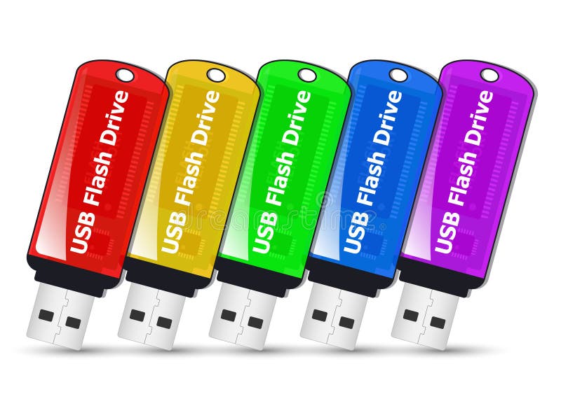 Colored USB Flash Drive Icon Stock Vector - Illustration of accessories ...