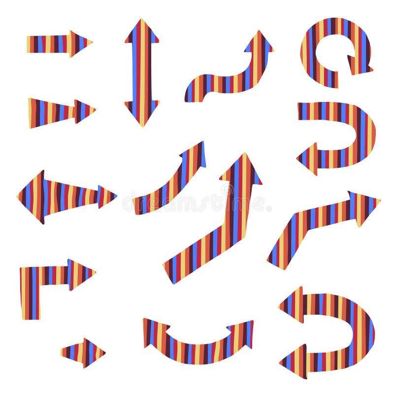 Colored Vector Arrows. Set of Different Arrows. Stock Vector ...