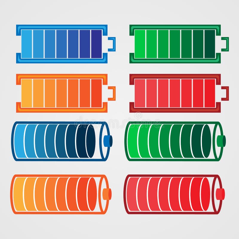Colored Vector Battery Charge Indicator. Stock Vector - Illustration of ...
