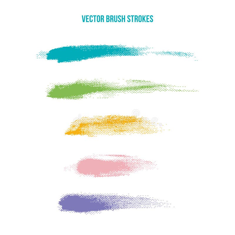 Colored Brush Strokes on Canvas Stock Vector - Illustration of green ...