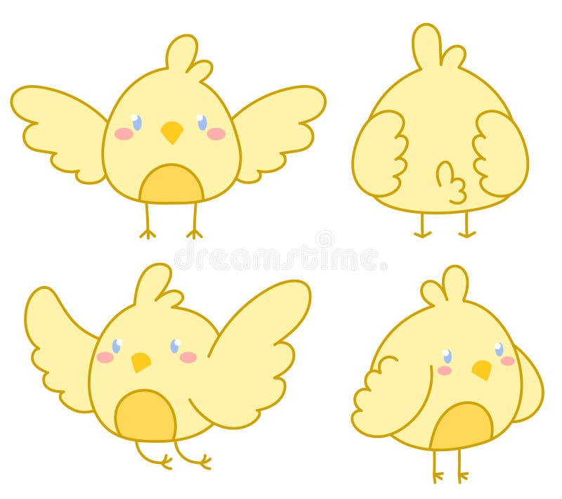 Colored Vector Set Featuring Cute Chickens in Various Poses Stock ...