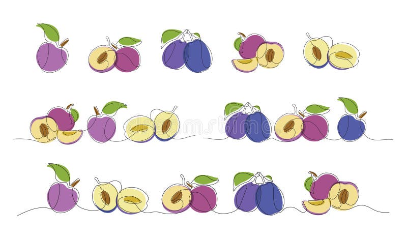 Simplified Plums Stock Illustrations – 6 Simplified Plums Stock ...