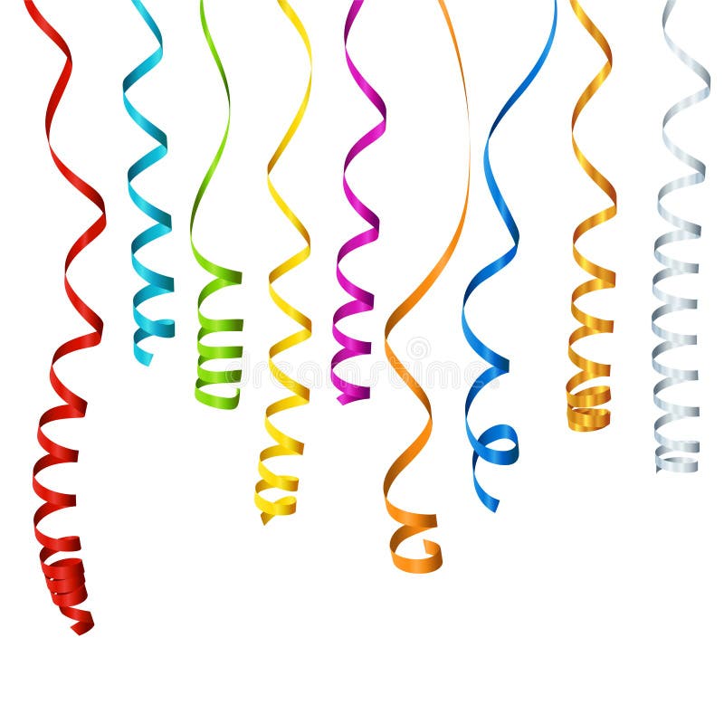 Colored Vector Streamers Set - Red, Blue, Green, Yellow Stock Vector ...