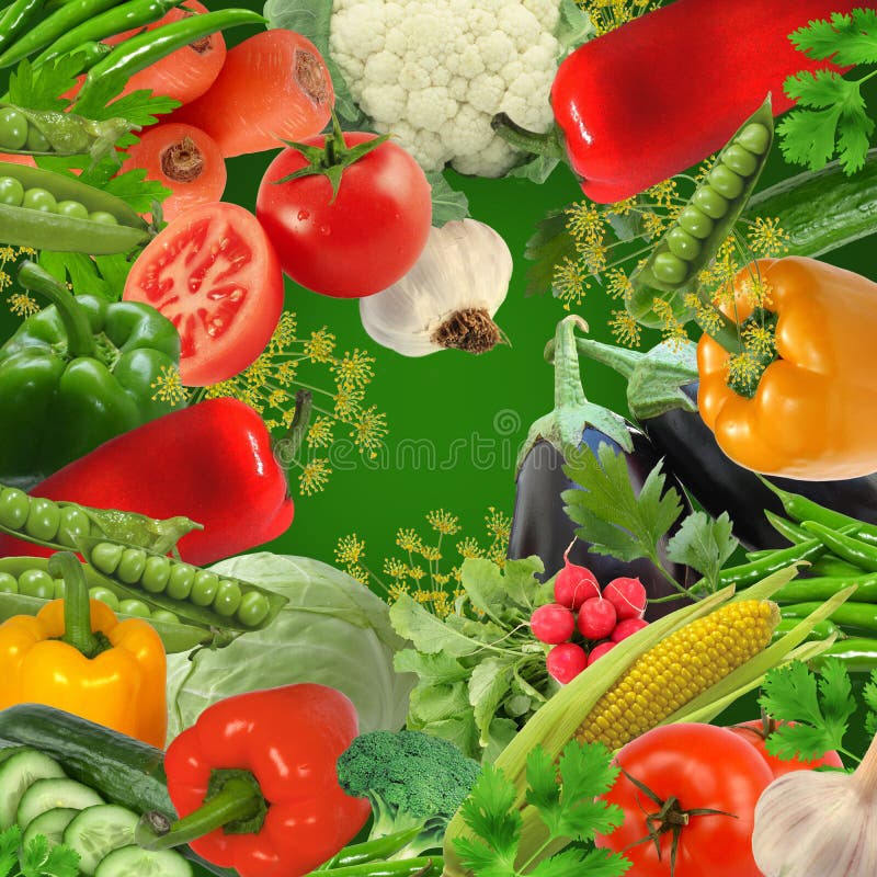 Colored Vegetable Composition Set . Stock Image - Image of nourishment ...