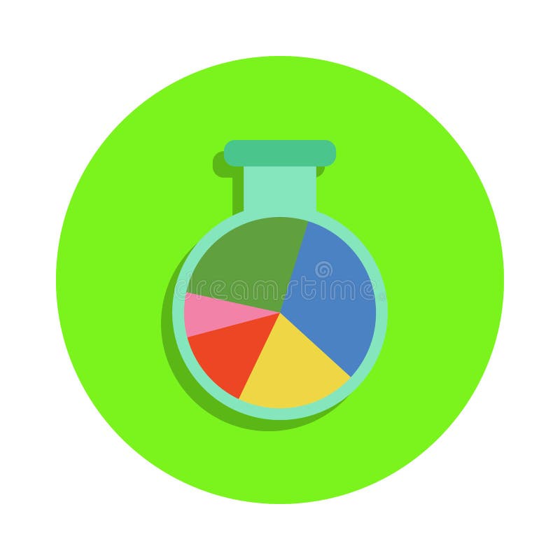 Colored Vial with Liquid in Green Badge Icon. Element of Science and ...