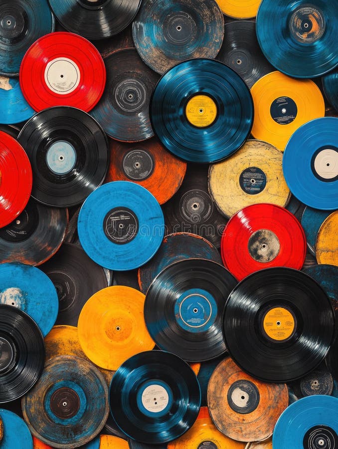 Colored Vinyl Records stock image. Image of nostalgic - 375402033
