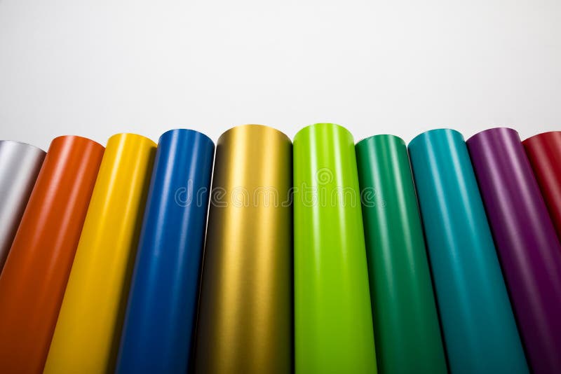 Colored vinyl rolls stock image. Image of rainbow, blue - 101928059