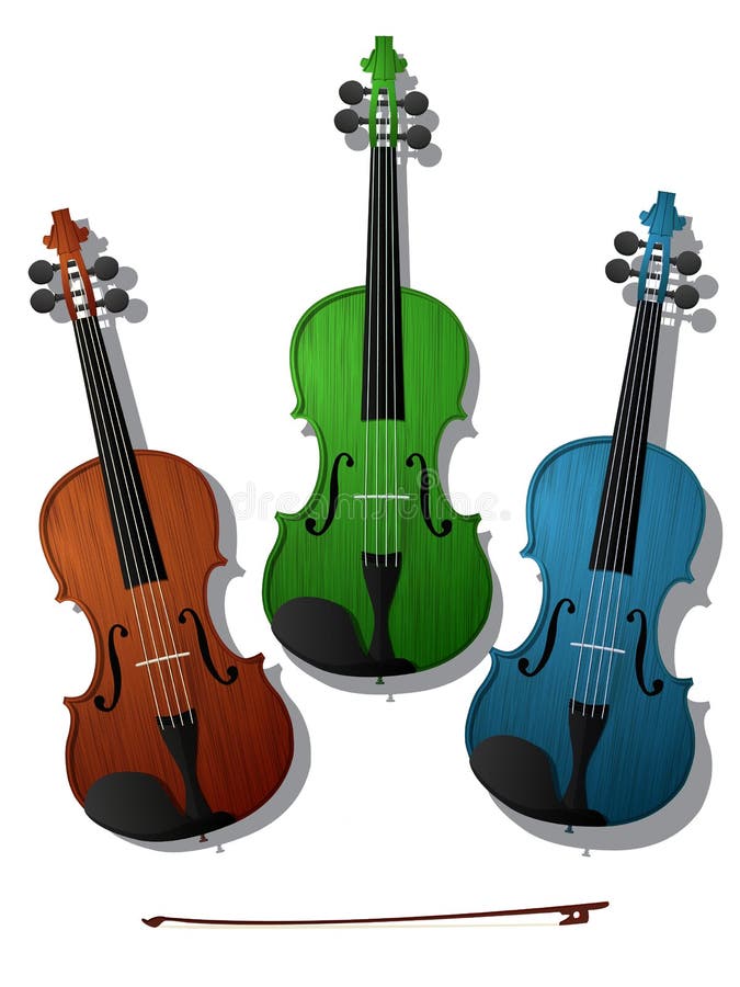 Colored violins stock vector. Illustration of realistic - 41140820