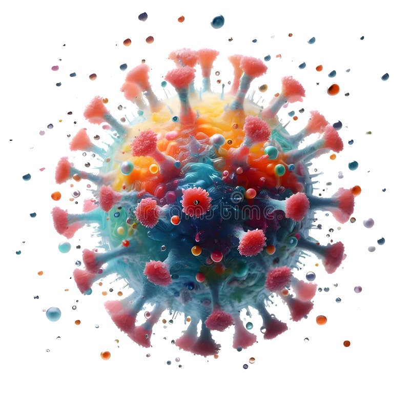 Colored Virus isolated stock illustration. Illustration of petal ...