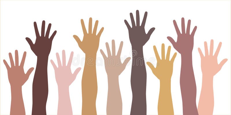Colored Volunteer Crowd Hands Stock Vector - Illustration of charity ...
