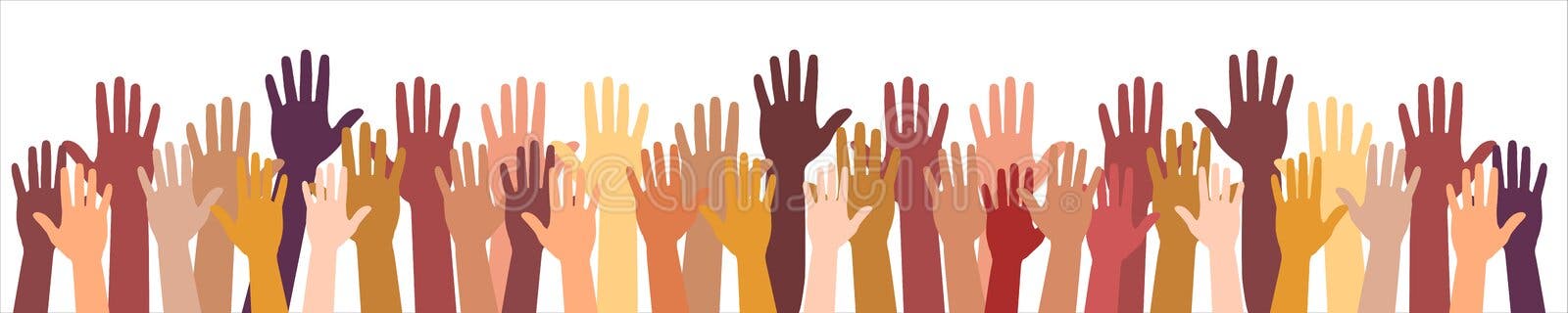 Colored Volunteer Crowd Hands. Hand Drawing Lettering Volunteering ... Colored Volunteer Crowd Hands. Hand Drawing Lettering Volunteering ...