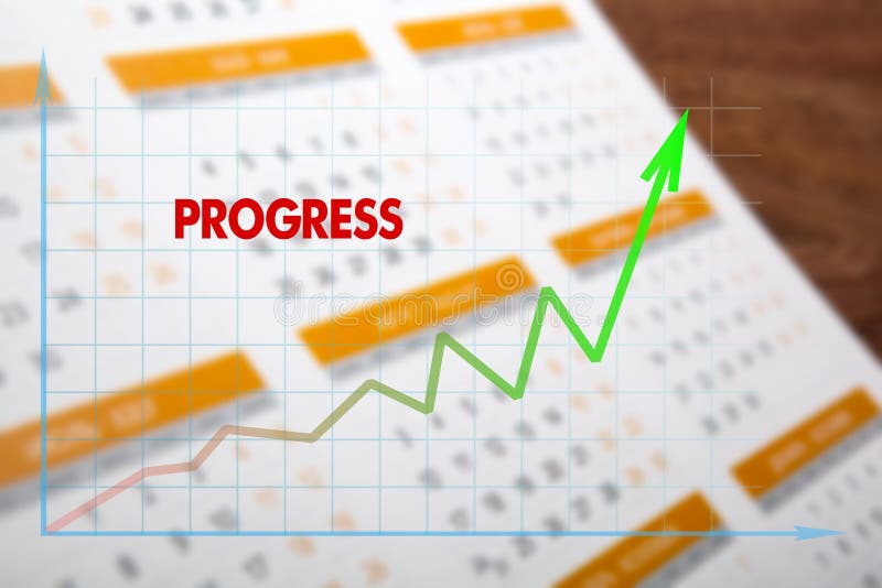 Colored Wall Calendar with Diagram Progress Stock Photo - Image of ...