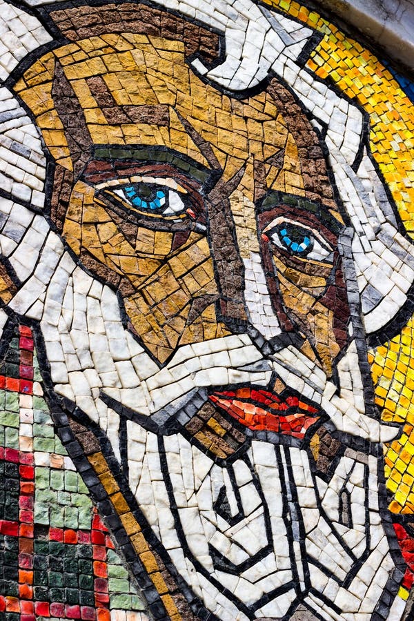 Colored Walls with Dark and Colored Stones in the Form of Holy Man ...